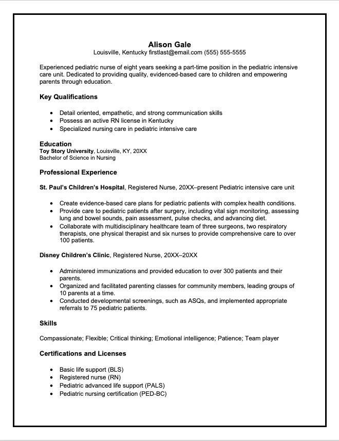 Nursing Resume Examples and Writing Tips | IntelyCare