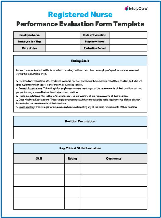 Registered Nurse Performance Evaluation: Template | IntelyCare